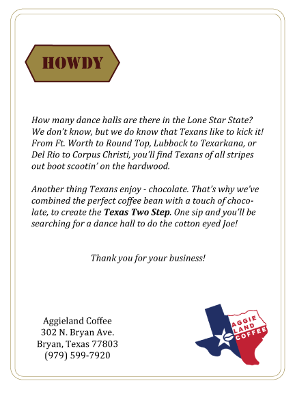 Texas Two Step – Aggieland Coffee